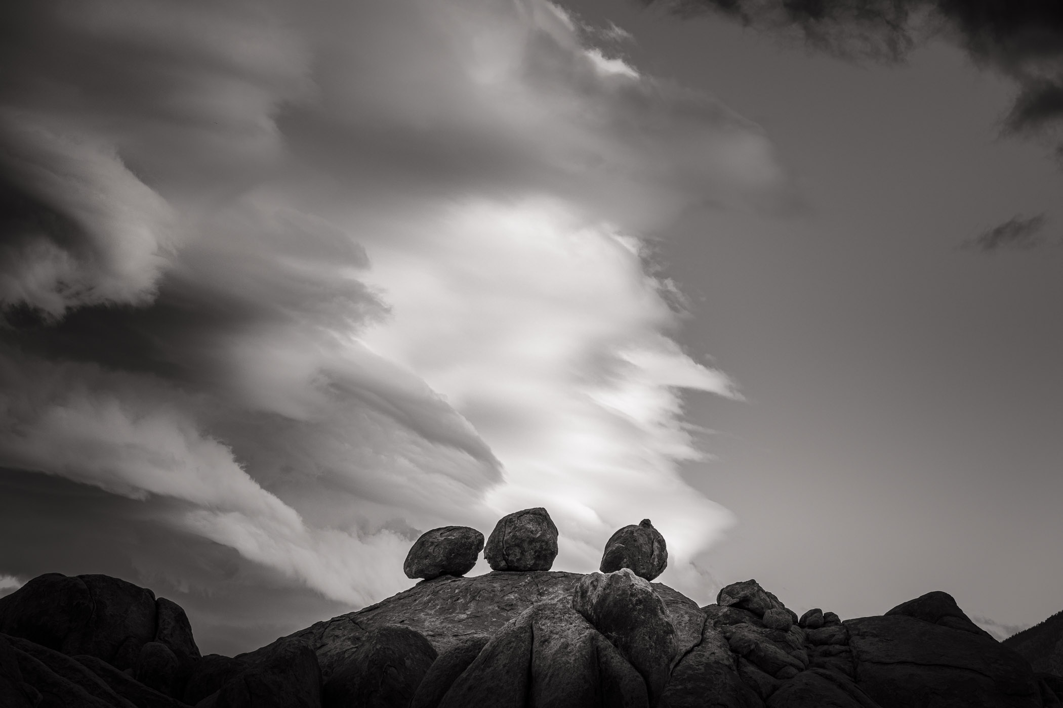 Three Boulders and Clouds | Chuck Kimmerle, creative landscape photography